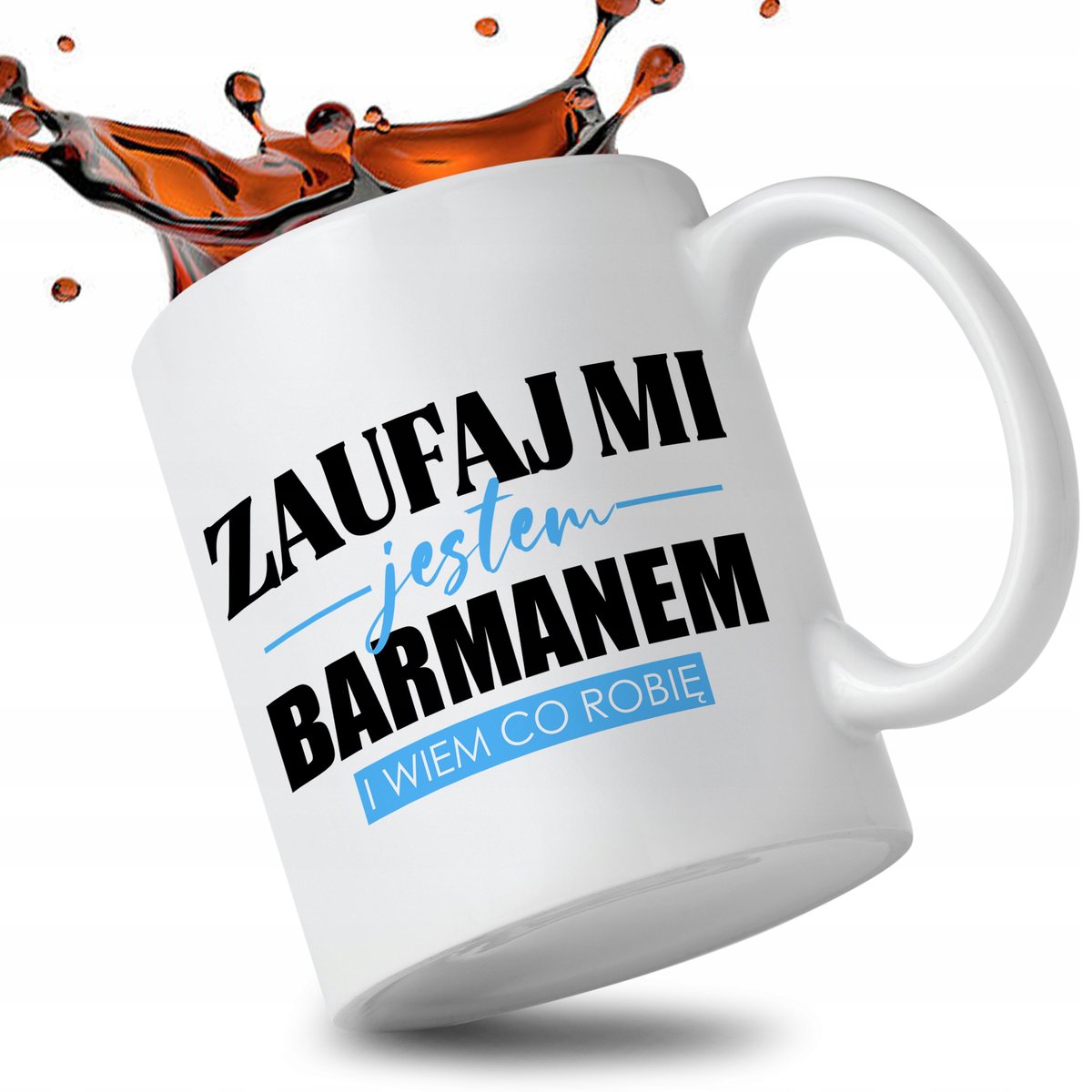 KUBEK BIAŁY IDEALNY PREZENT DLA BARMANA NA KAŻDĄ OKAZJE URODZINY ŚWIĘTA ...