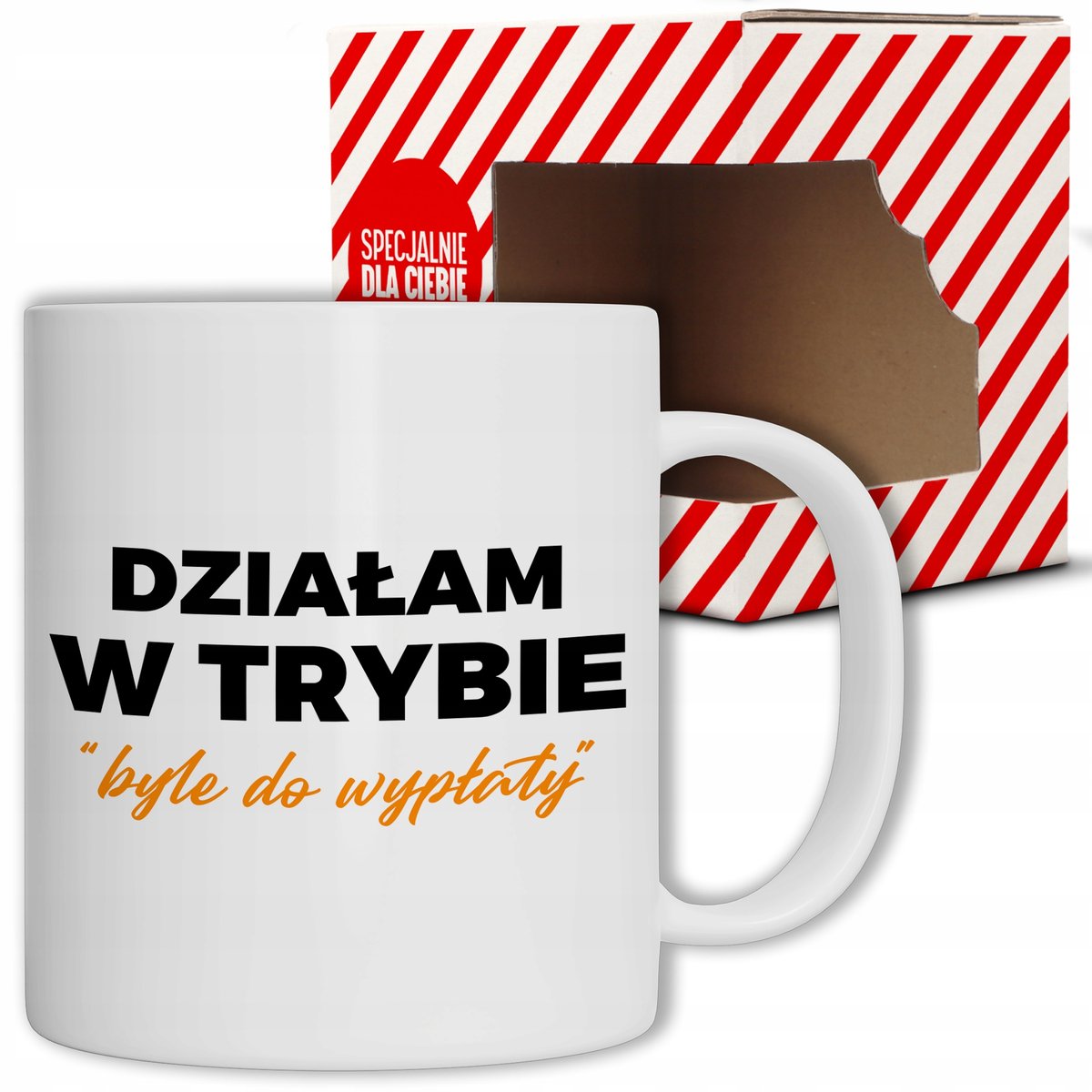 KUBEK BIAŁY IDEALNY PREZENT DO PRACY BIURA BYLE DO WYPŁATY UPOMINEK ...