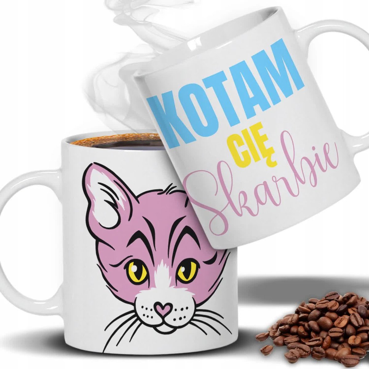 Kubek Biały KOTAM CIĘ SKARBIE Weirdo Ufo Syreny Zwierzęta Wiele Wzorów ...