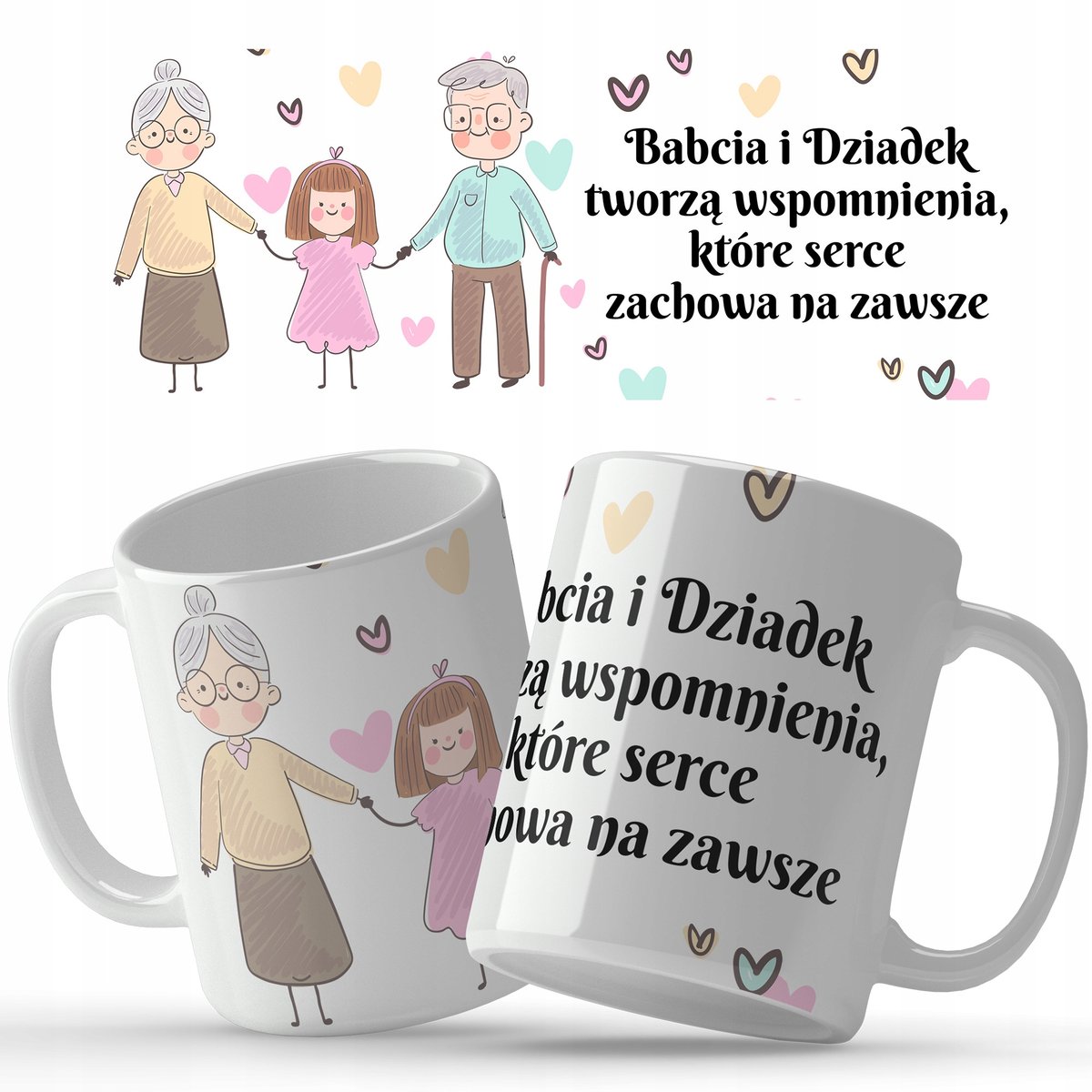 Kubek BIAŁY Na Prezent DLA BABCI I DZIADKA Wzory - StyleCouture | Sklep EMPIK.COM