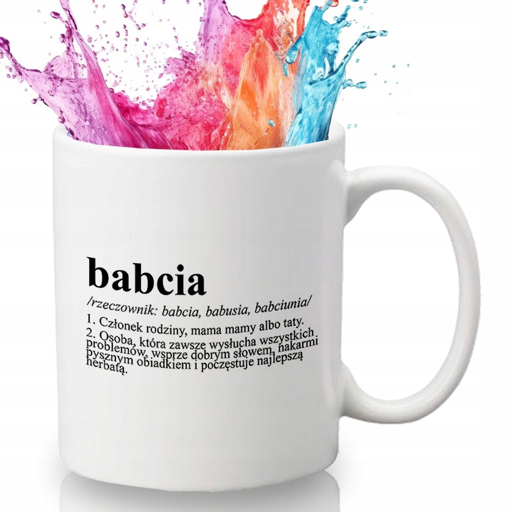 KUBEK BIAŁY NA PREZENT NA DZIEŃ BABCI DLA BABCI BABCIA RZECZOWNIK WZORY - StyleCouture | Sklep ...