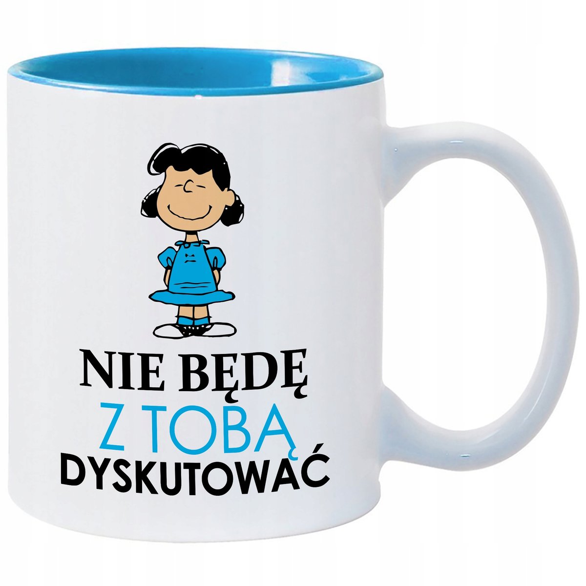 KUBEK BIAŁY WNĘTRZE BLĘKITNE ZOŁZA CYTATY WZORY - Inna marka | Sklep ...