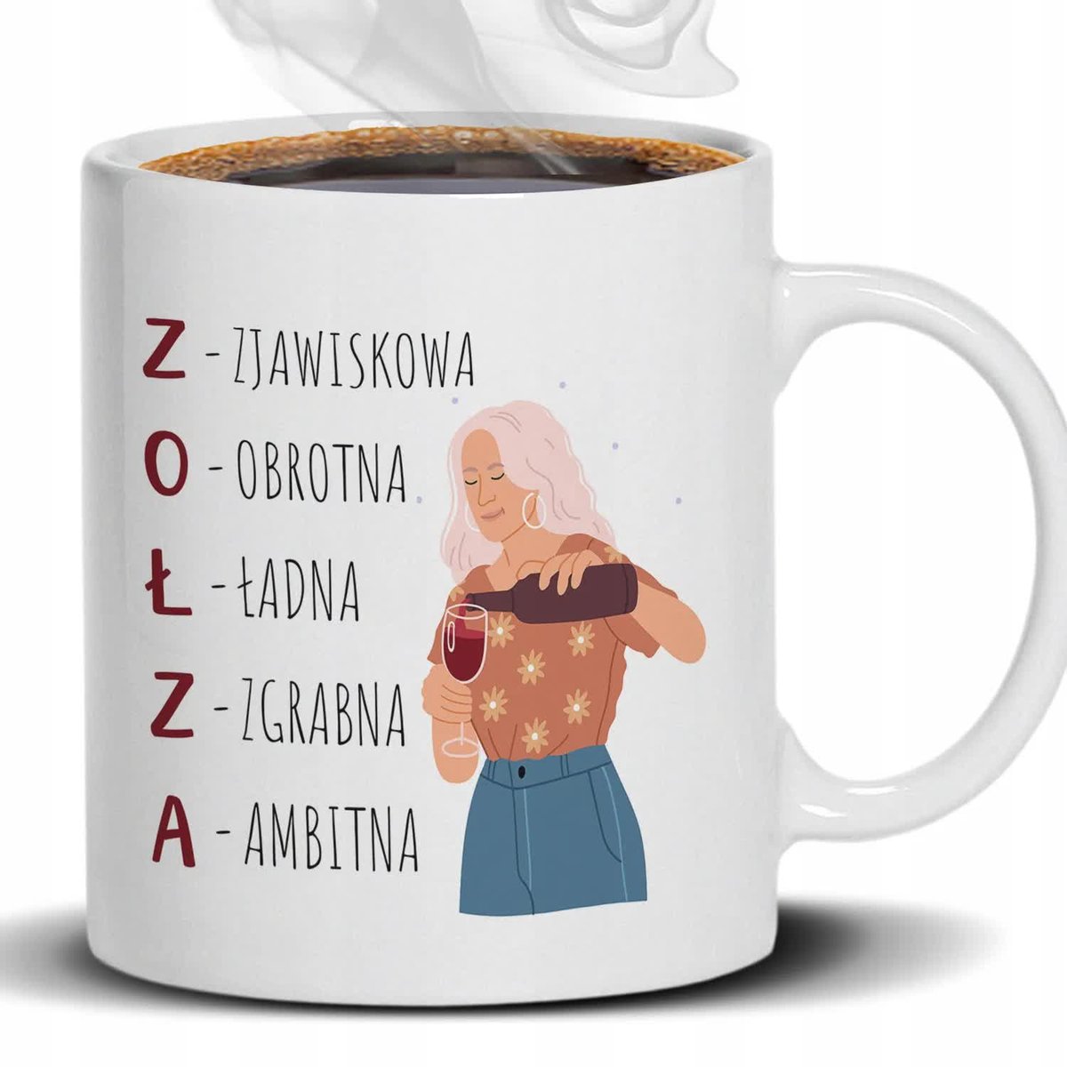 KUBEK Biały ZOŁZA Zabawny Prezent HIT Dla Kobiety Przyjaciółki ...