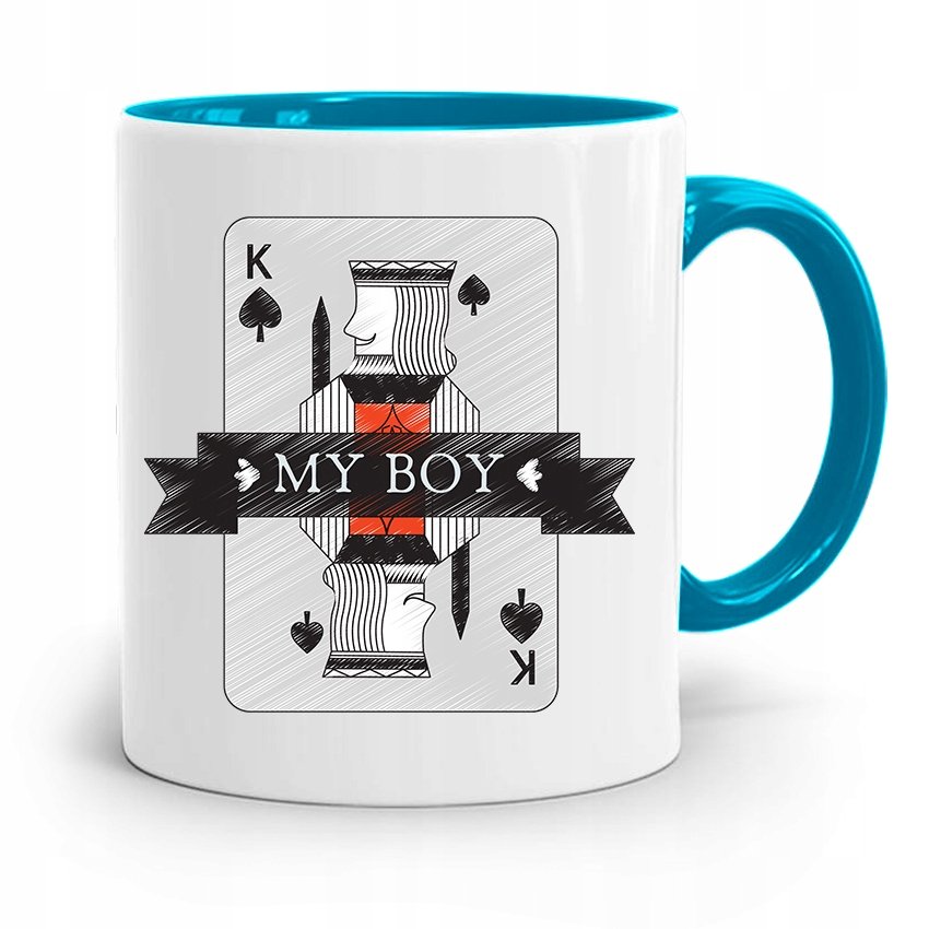 KUBEK BŁĘKITNY DLA CHŁOPAKA MY BOY KING PIK z Nadrukiem ze Zdjęciem ...