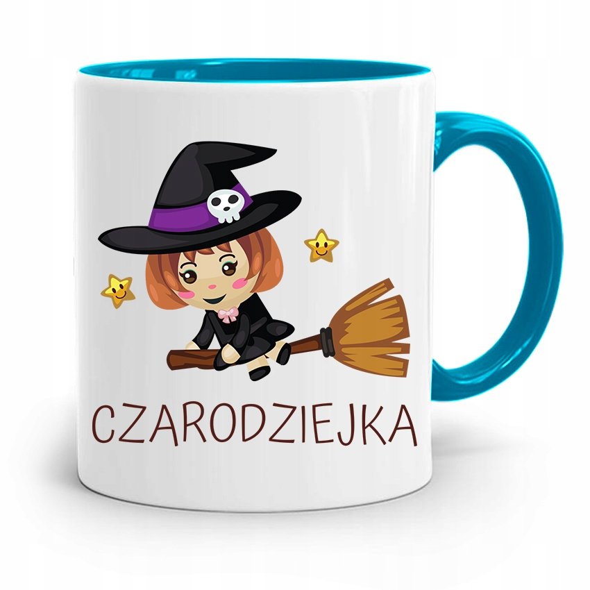 KUBEK BŁĘKITNY DLA DZIECI CÓRKI CZARODZIEJKA +IMIĘ z Nadrukiem ze ...