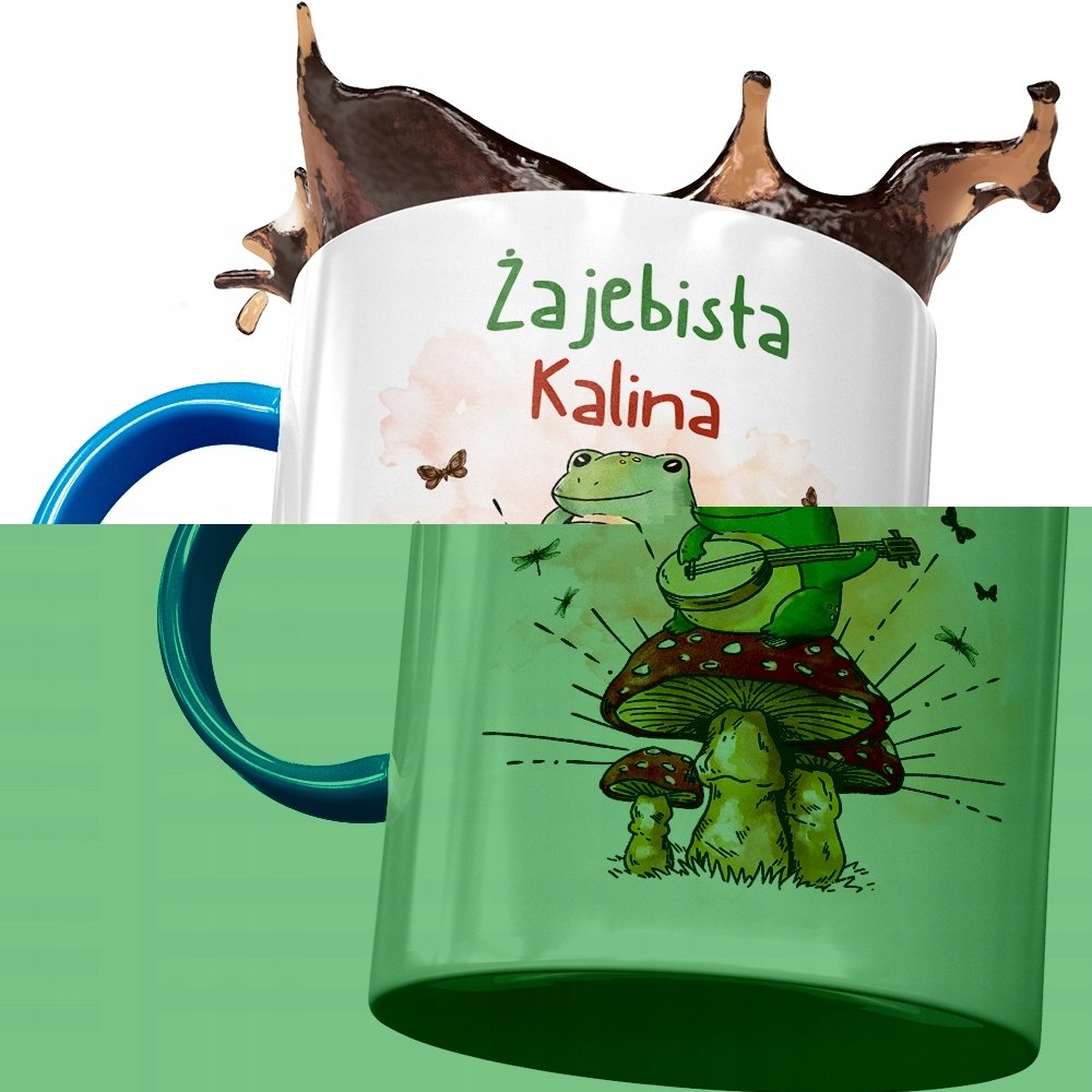 Kubek Błękitny Dla Kaliny Żony Przyjaciółki Z Nadrukiem Ze Zdjęciem ...