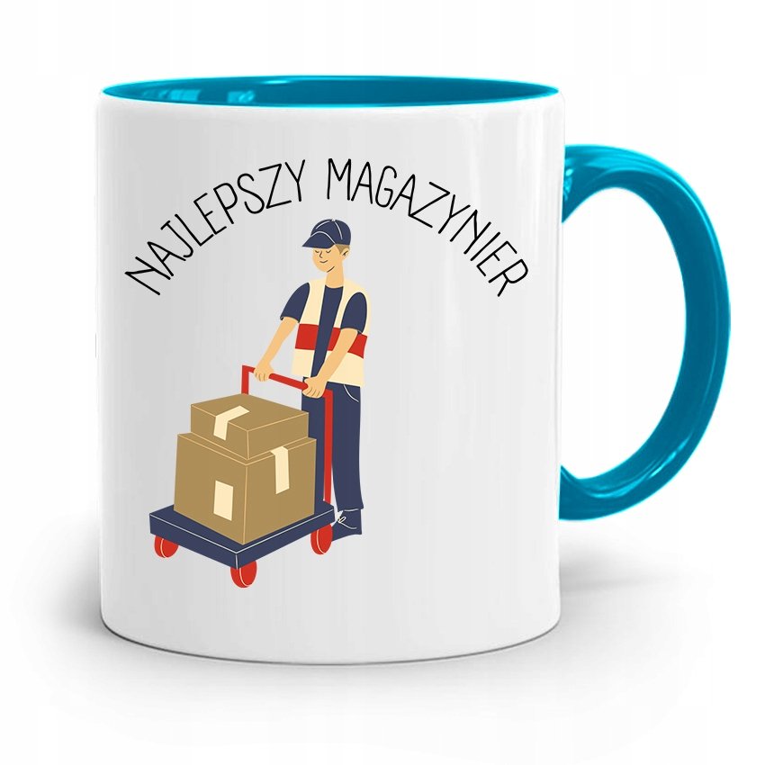 KUBEK BŁĘKITNY DLA MAGAZYNIERA NAJLEPSZY PREZENT z Nadrukiem ze Zdjęciem numer 277918050 ...