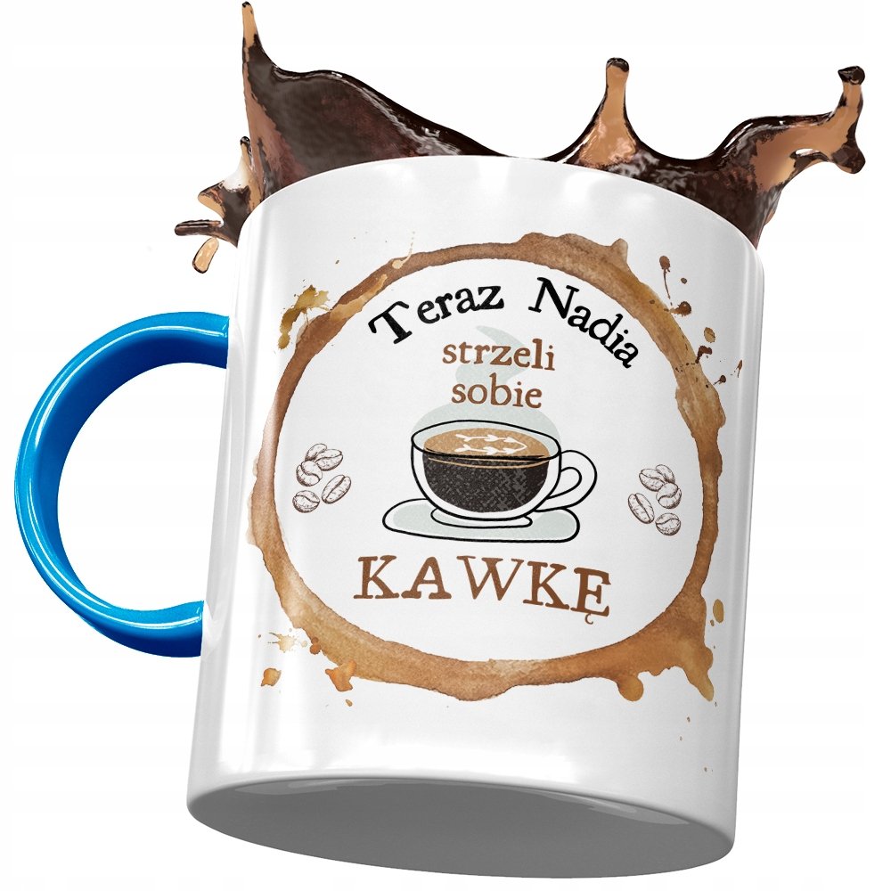 Kubek Błękitny Dla Nadii Żony Przyjaciółki z Nadrukiem ze Zdjęciem ...