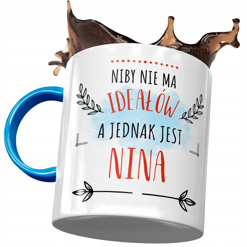 Kubek Błękitny Dla Niny Żony Przyjaciółki Prezent z Nadrukiem ze ...