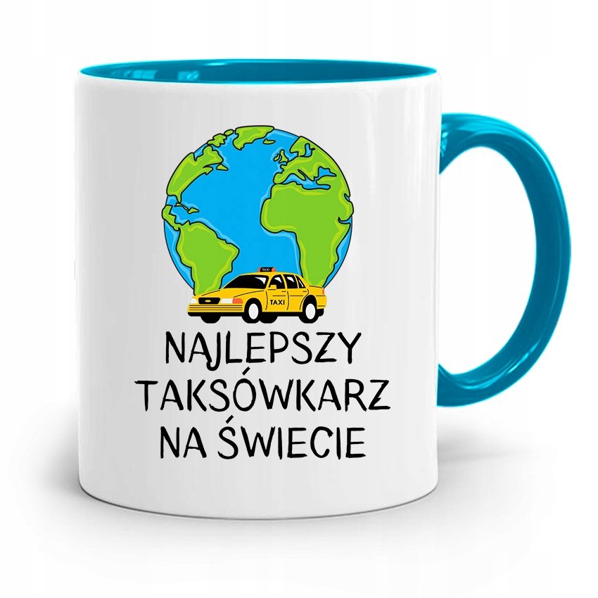 KUBEK BŁĘKITNY DLA TAKSÓWKARZA NAJLEPSZY NA z Nadrukiem ze Zdjęciem - PoliDraw | Sklep EMPIK.COM