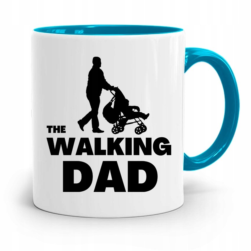 KUBEK BŁĘKITNY DLA TATY OJCA THE WALKING DAD z Nadrukiem ze Zdjęciem - PoliDraw | Sklep EMPIK.COM