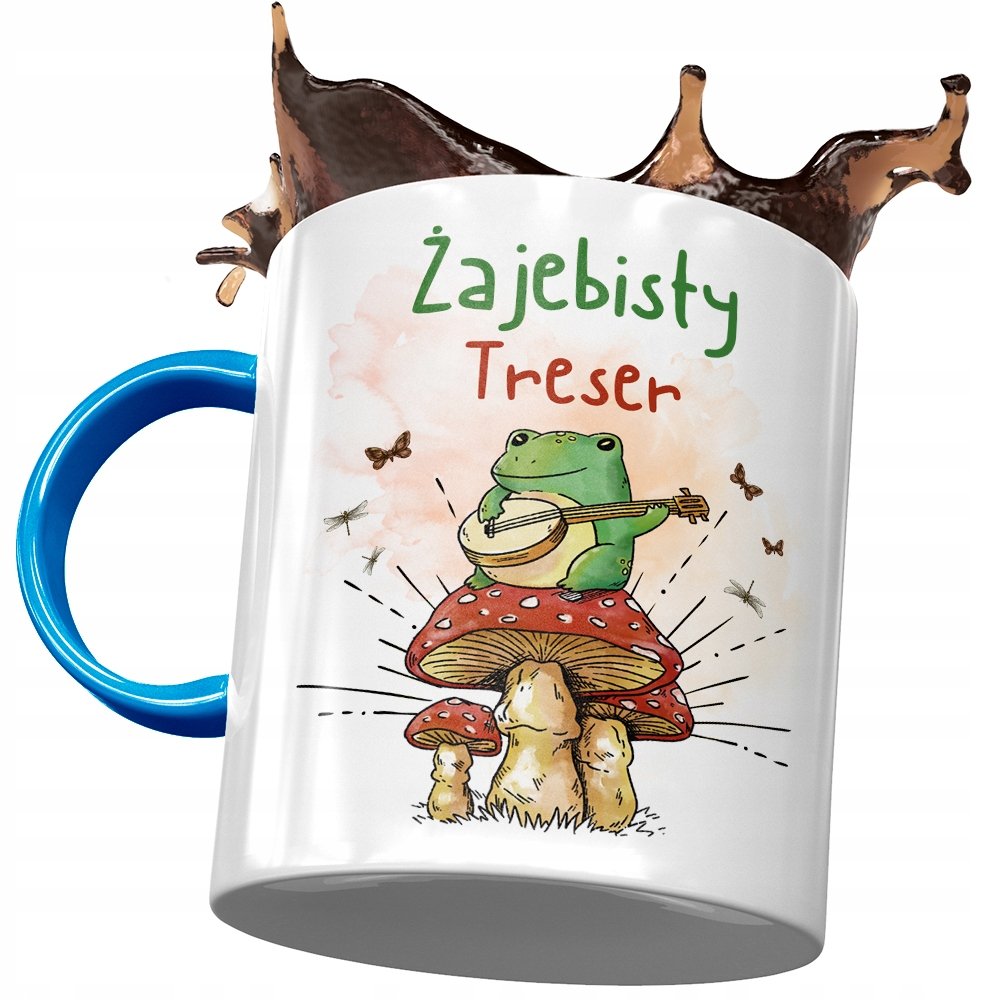 Kubek Błękitny Dla Tresera Żajebisty Treser z Nadrukiem ze Zdjęciem ...