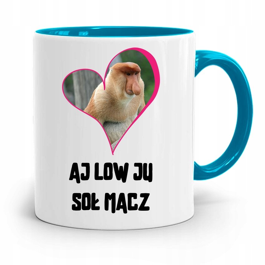 KUBEK BŁĘKITNY NOSACZ JANUSZ AJ LOW JU SOŁ MACZ z Nadrukiem ze Zdjęciem - PoliDraw | Sklep EMPIK.COM