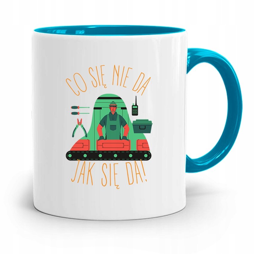 KUBEK BŁĘKITNY PREZENT DLA BUDOWLAŃCA JAK SIĘ DA z Nadrukiem ze Zdjęciem - PoliDraw | Sklep ...