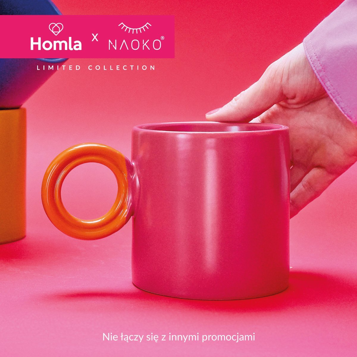 Kubek BOJA różowy z pomarańczowym uchem 0,45 l HOMLA - Homla | Sklep ...