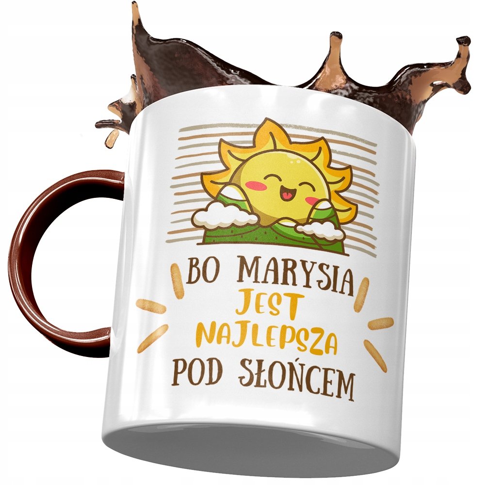 Kubek Bordowy Dla Marysi Maji Mari na Prezent z Nadrukiem ze Zdjęciem ...