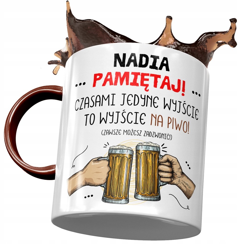 Kubek Bordowy Dla Nadii Przyjaciółki Prezent z Nadrukiem ze Zdjęciem ...