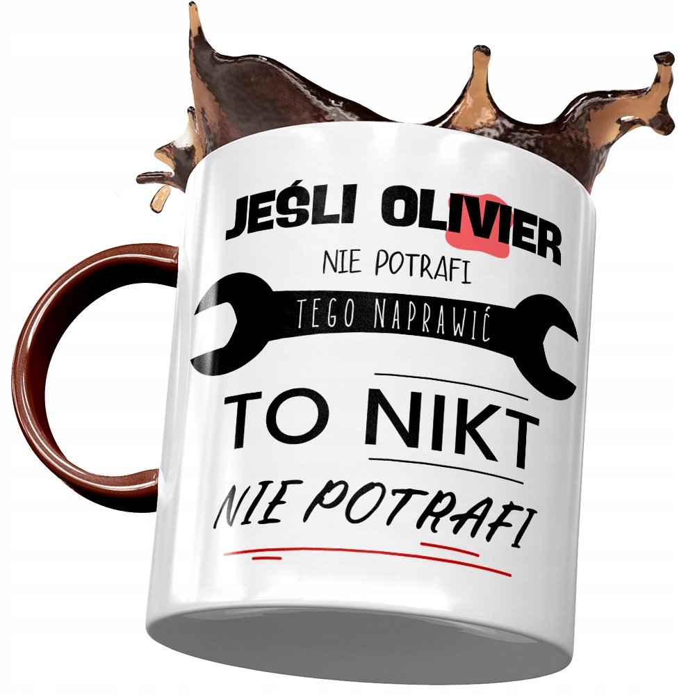 Kubek Bordowy dla Oliviera Kolegi na Prezent z Nadrukiem ze Zdjęciem - PoliDraw | Sklep EMPIK.COM