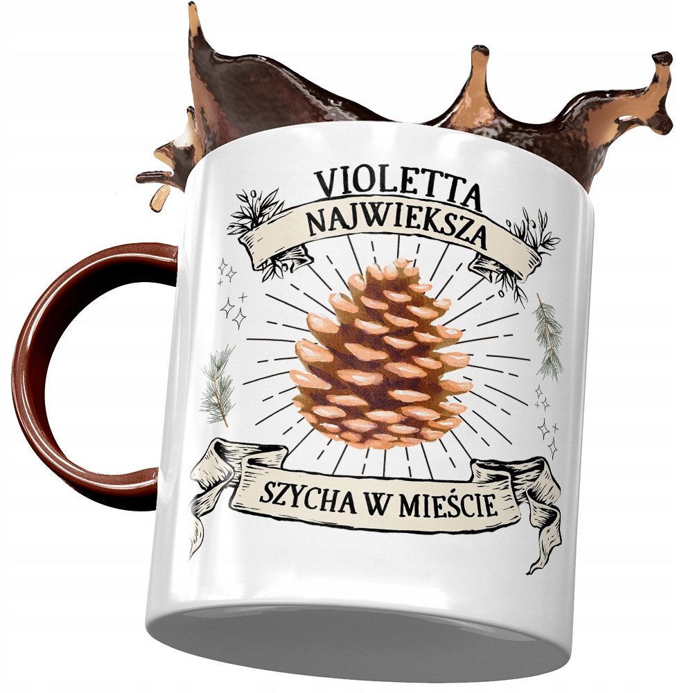 Kubek Bordowy Dla Violetty Koleżanki Żony Prezent z Nadrukiem ze ...