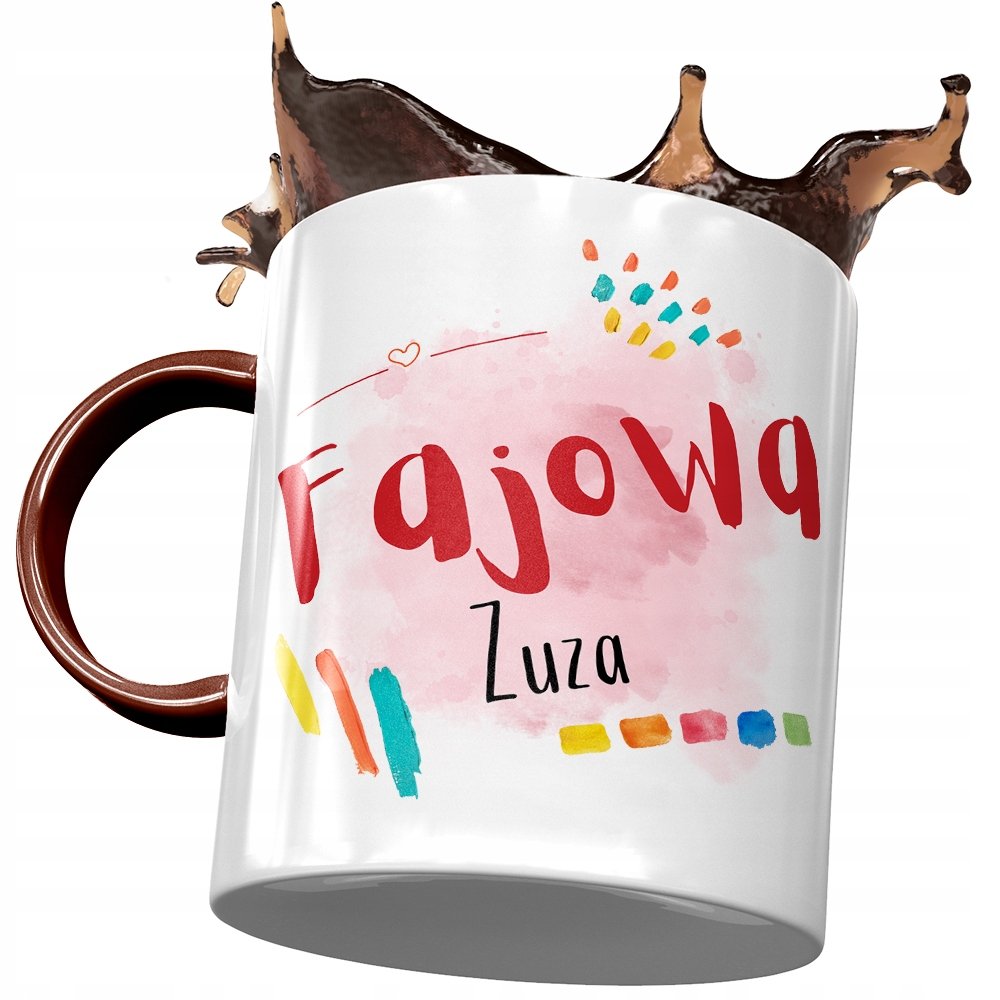 Kubek Bordowy dla Zuzy Zuzanny Koleżanki z Nadrukiem ze Zdjęciem ...