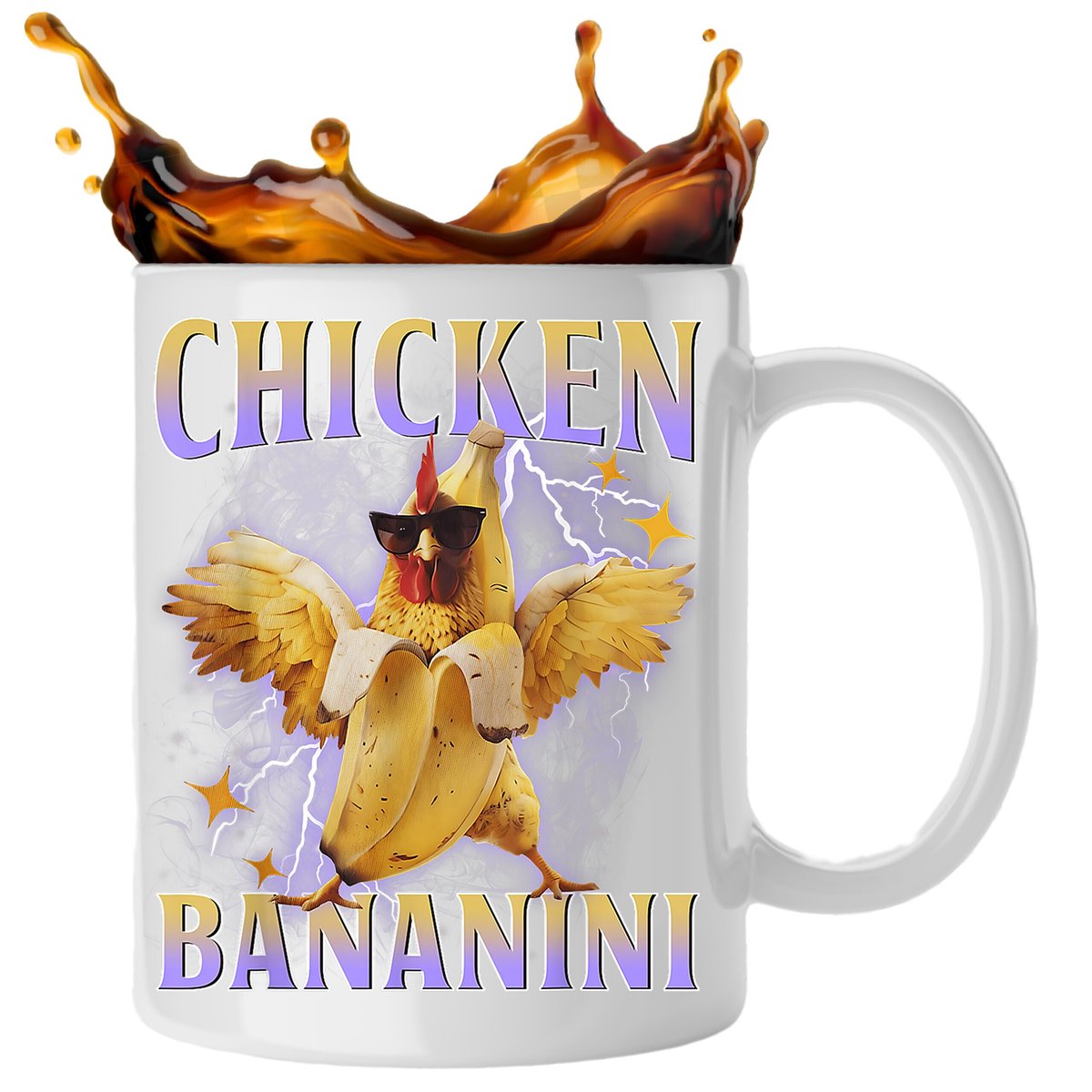 Kubek Brainrot Chicken Bananini 330Ml Zestaw Z Nadrukiem Ceramiczny ...