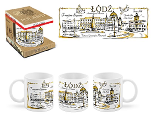 Kubek ceramiczny Boss Suveniry Miasta, Łódź tapeta, 300 ml - Creative Factory | Sklep EMPIK.COM