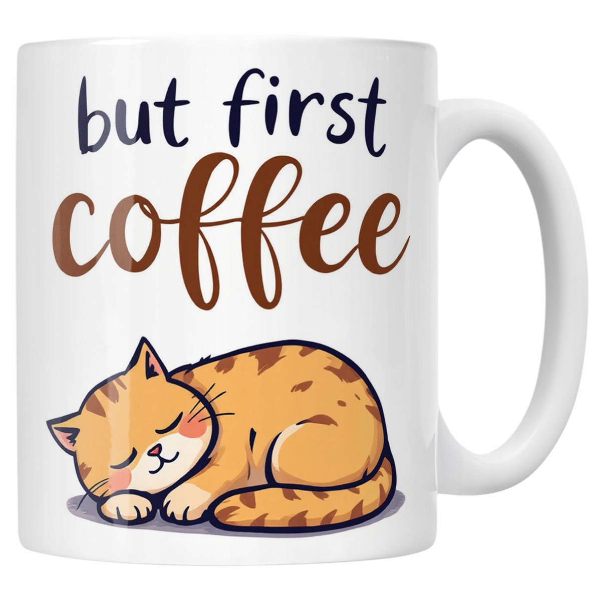 Kubek ceramiczny But First Coffee Kawa Kot Dla Kociary Prezent - Bullz ...