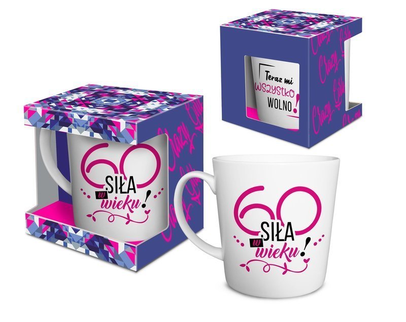 Kubek ceramiczny CRAZY GIRL matowy 60 LAT 480 ml, BGtech - BGtech | Sklep EMPIK.COM