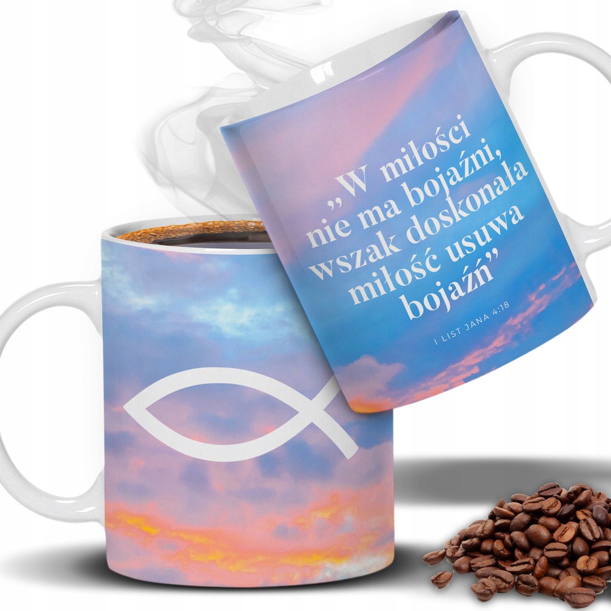 Kubek ceramiczny, Cytaty Religijne MIŁOŚĆ USUWA ZŁO, 330 ml, StyleCouture, biały - StyleCouture ...