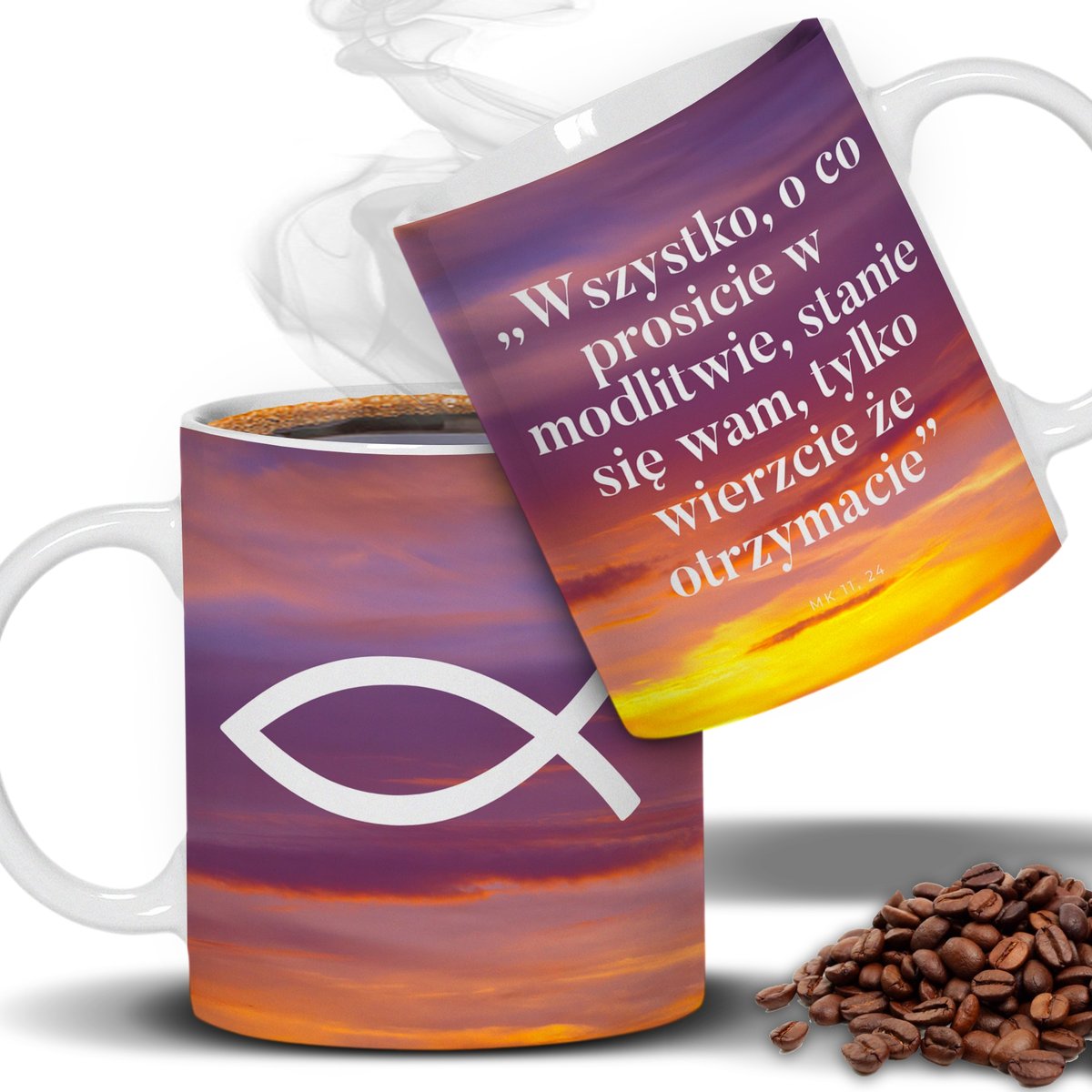 Kubek ceramiczny, Cytaty Religijne PROŚ W MODLITWIE, 330 ml, StyleCouture, biały - StyleCouture ...