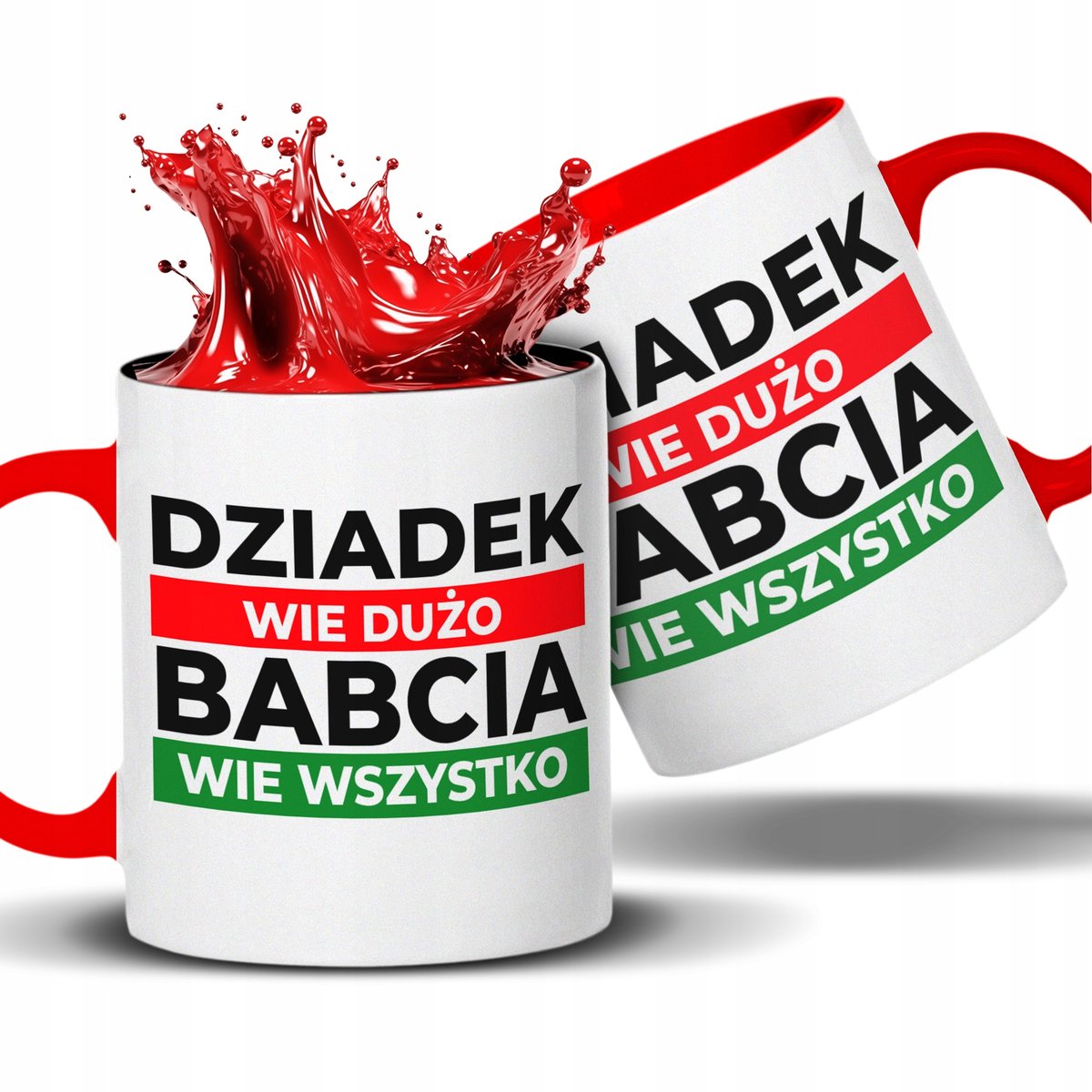 Kubek ceramiczny, Dzień babci, Dziadek Wie Dużo Babcia Wszystko, 300 ml, StyleCouture ...
