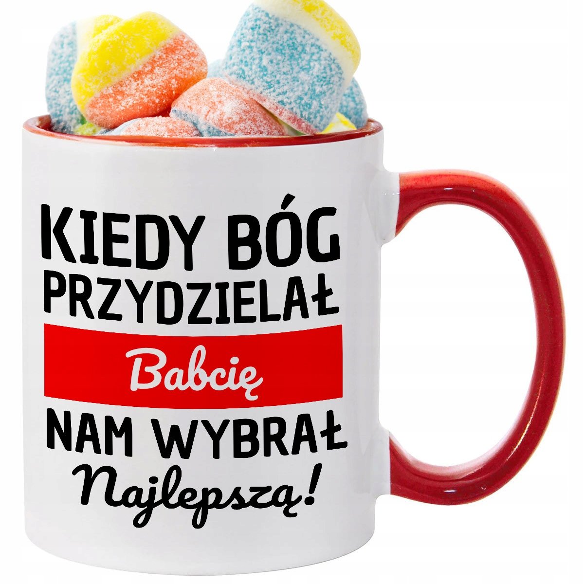 Kubek ceramiczny, Dzień babci, Kiedy Bóg Przydzielał Babcie Mi Wybrał Najlepszą, 300 ml ...