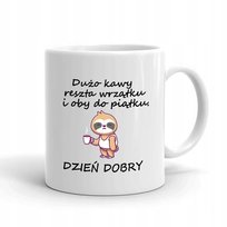 Kubek ceramiczny, Dzień Dobry LENIWIEC KAWA 03, 330 ml, StyleCouture, biały - StyleCouture ...