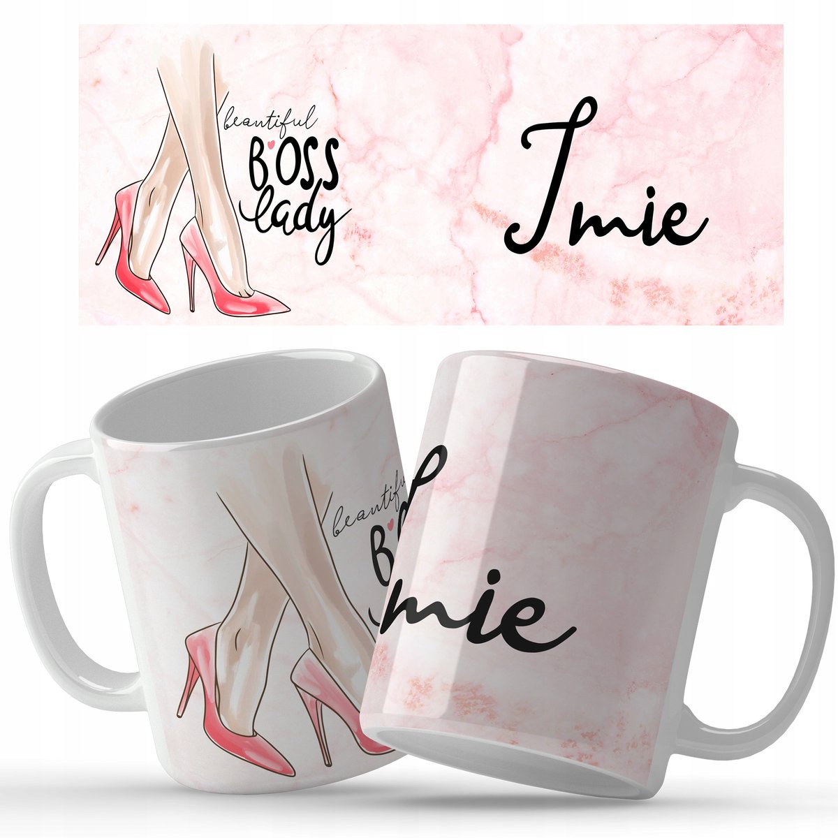 Kubek ceramiczny, dzień kobiet, BEAUTIFUL LADY Imię, 330 ml, StyleCouture, biały - StyleCouture ...