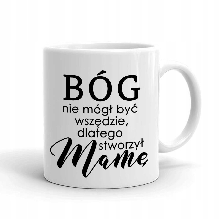 Kubek ceramiczny, Dzień mamy, BÓG STWORZYŁ MAMĘ 1, 330 ml, StyleCouture, biały - StyleCouture ...