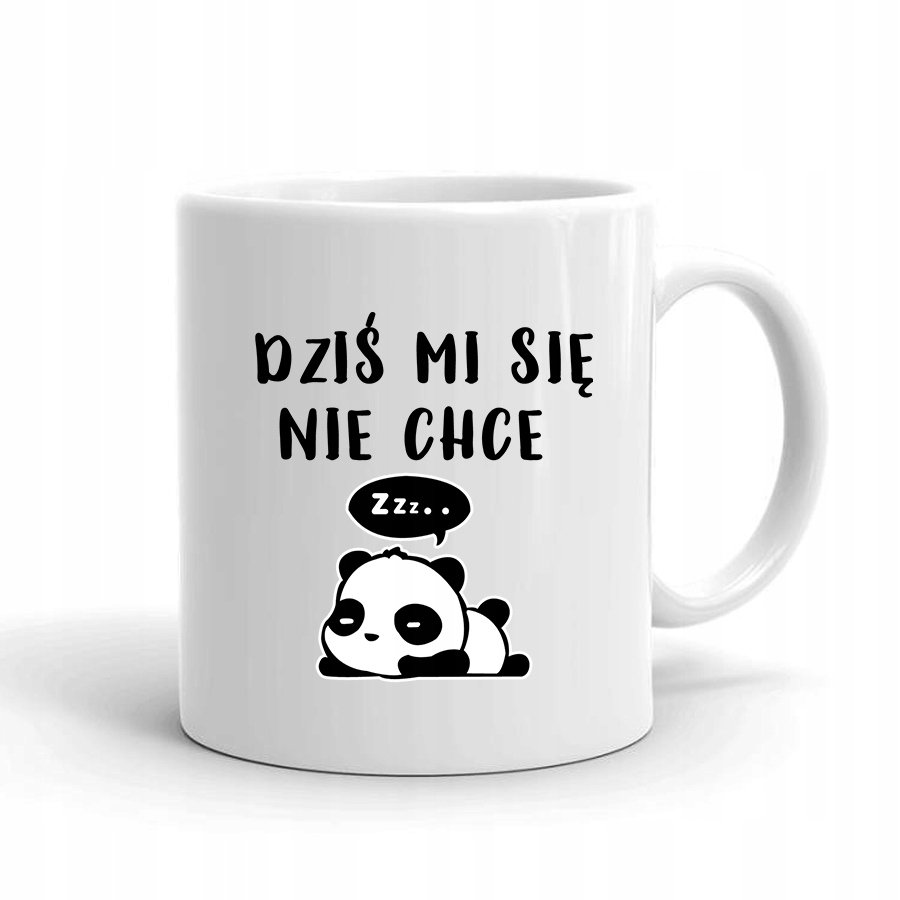 Kubek ceramiczny, Dziś mi się nie chce PANDA 01, 330 ml, StyleCouture, biały - StyleCouture ...