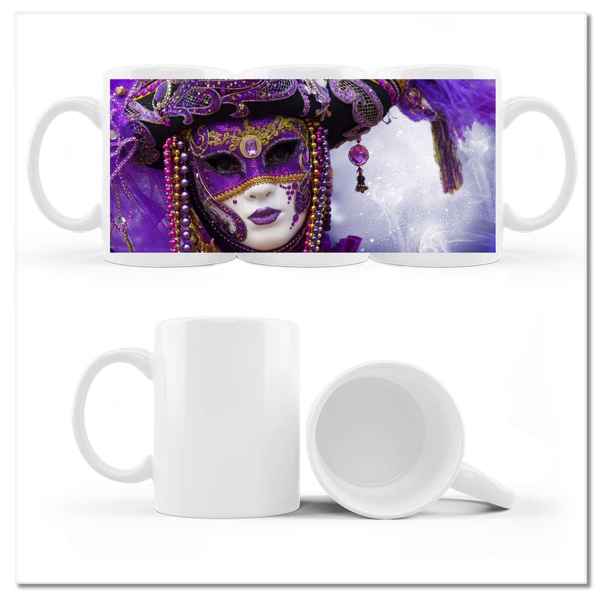 Kubek ceramiczny Foto Maska wenecka 330 ml, ZeSmakiem - ZeSmakiem ...