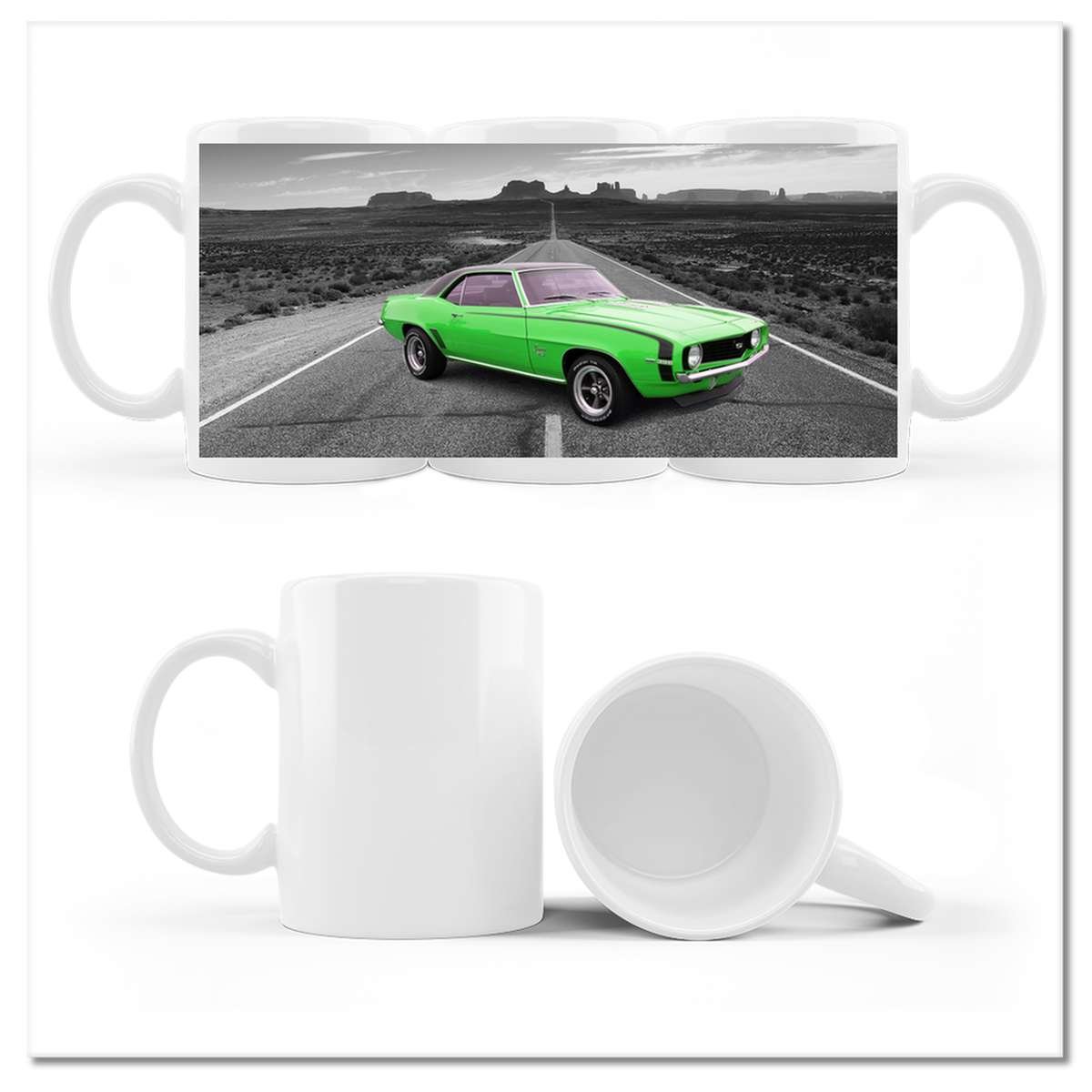 Kubek ceramiczny Foto Zielone auto Autostrada 330 ml, ZeSmakiem ...