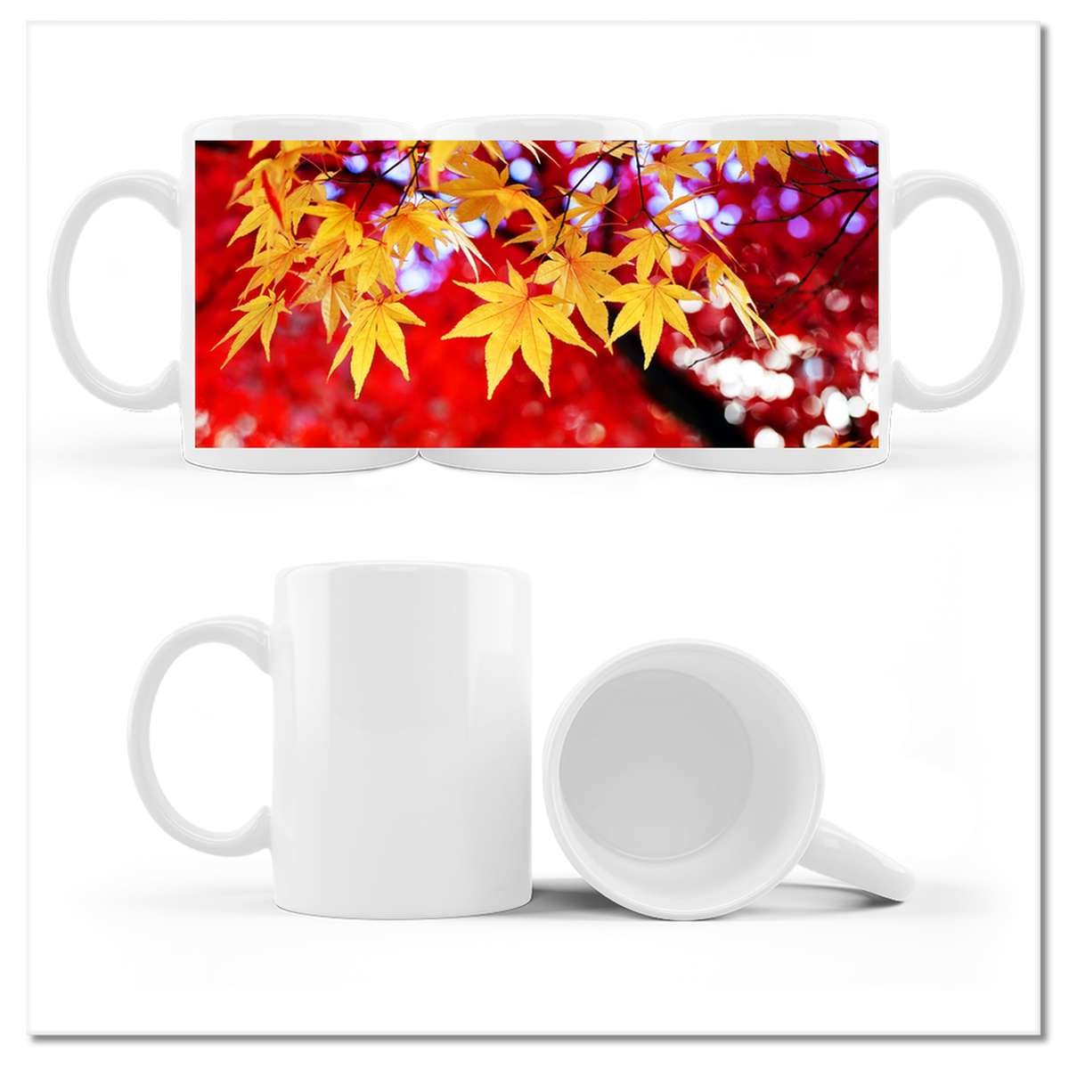 Kubek ceramiczny Foto Żółty jesienny liść 330 ml, ZeSmakiem - ZeSmakiem ...