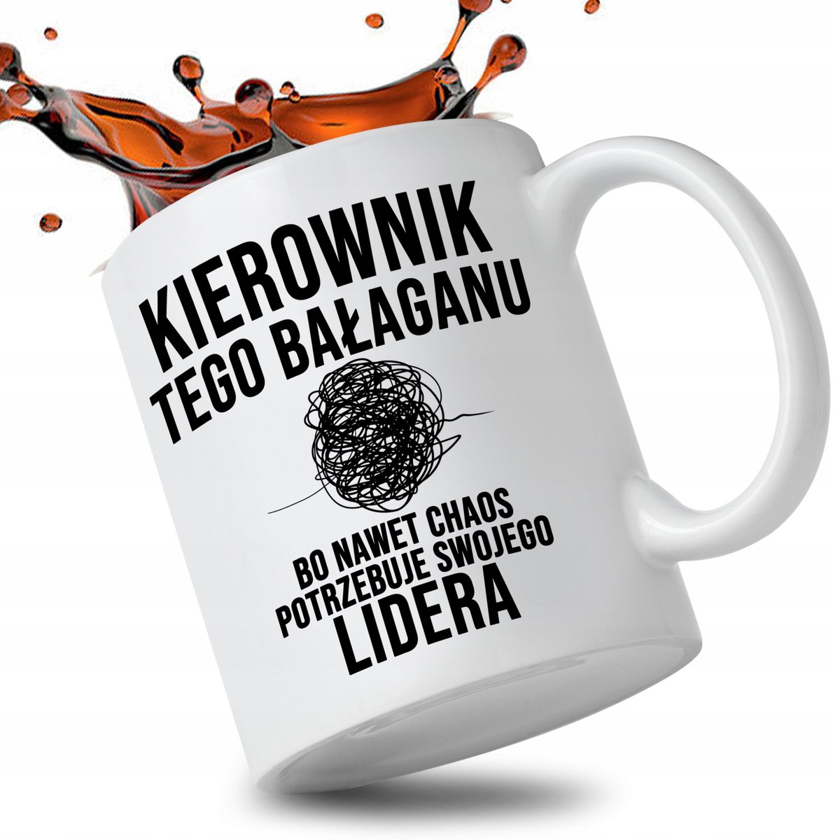 Kubek ceramiczny, KIEROWNIK TEGO BAŁAGANU, 480 ml, StyleCouture, biały ...