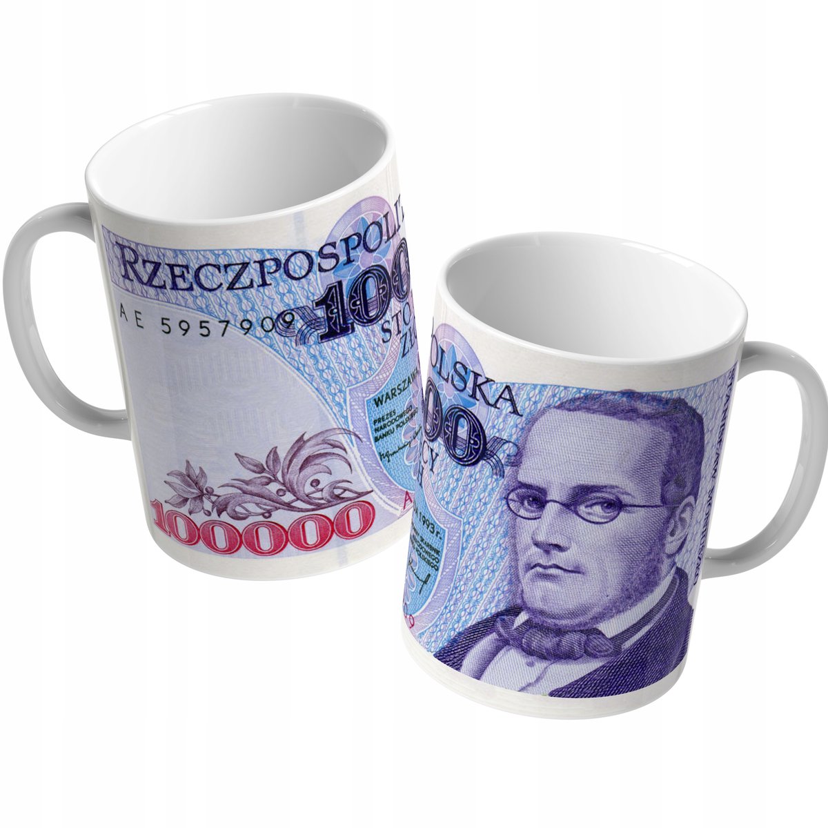 Kubek ceramiczny Klasyki PRL wzór BANKNOT 03 330 ml, StyleCouture biały - StyleCouture | Sklep ...
