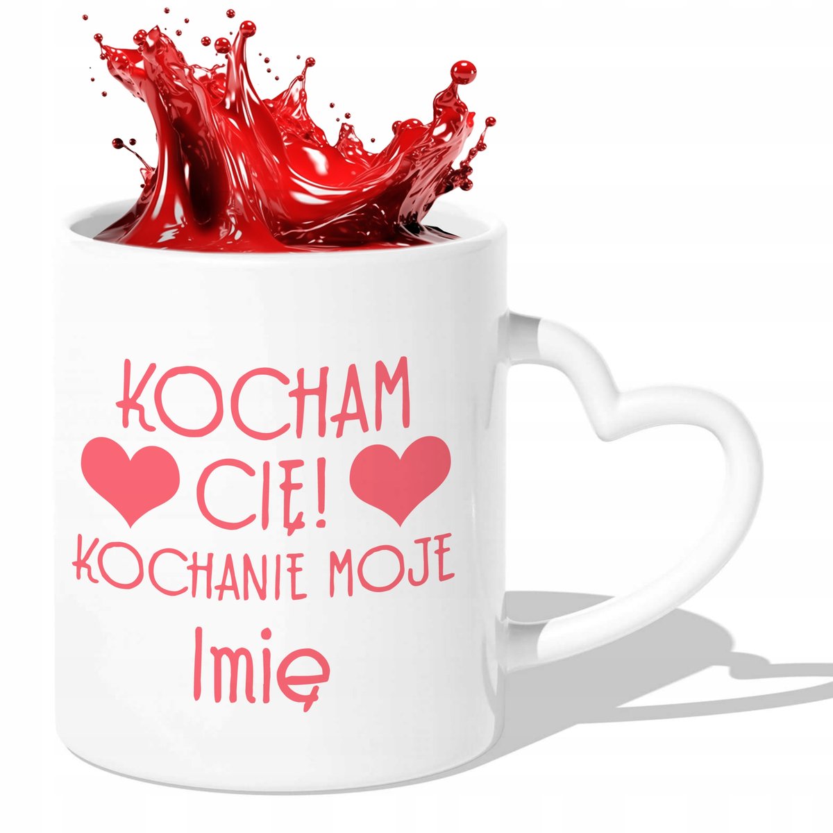 Kubek ceramiczny, Kochanie Moje TWOJE IMIĘ, 330 ml, StyleCouture, biały - StyleCouture | Sklep ...