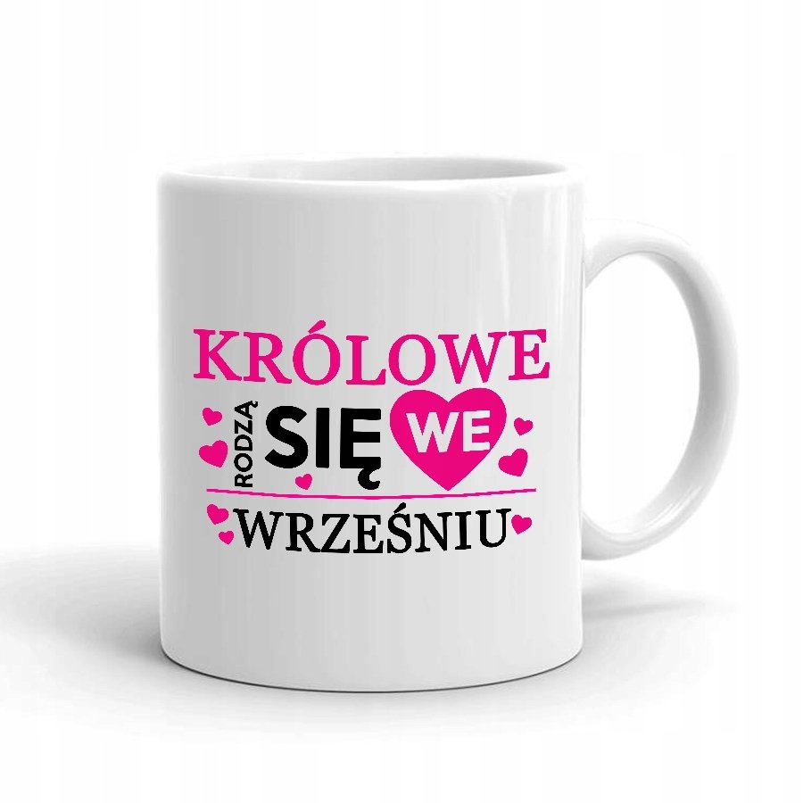 Kubek ceramiczny, KRÓLOWE RODZĄ SIĘ W WRZEŚNIU, 330 ml, StyleCouture, biały - StyleCouture ...