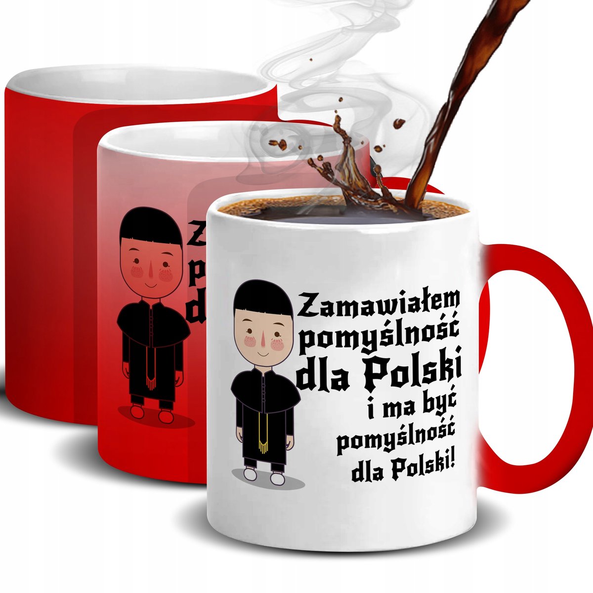 Kubek ceramiczny MAGICZNY PREZENT DLA FANA 1670 ZAMAWIAŁEM POMYŚLNOŚĆ DLA POLSKI wzory Style ...