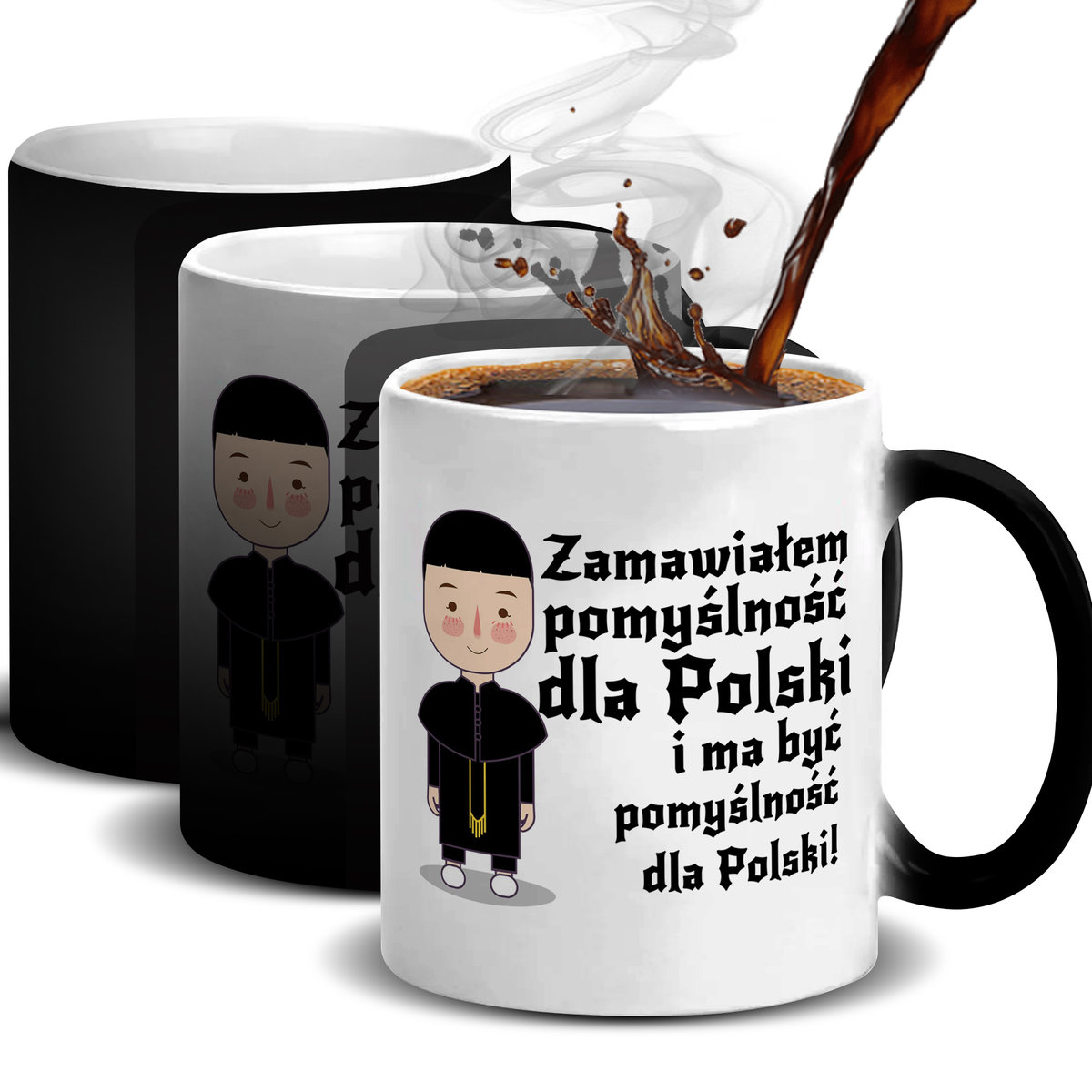 Kubek ceramiczny MAGICZNY PREZENT DLA FANA 1670 ZAMAWIAŁEM POMYŚLNOŚĆ DLA POLSKI wzory Style ...