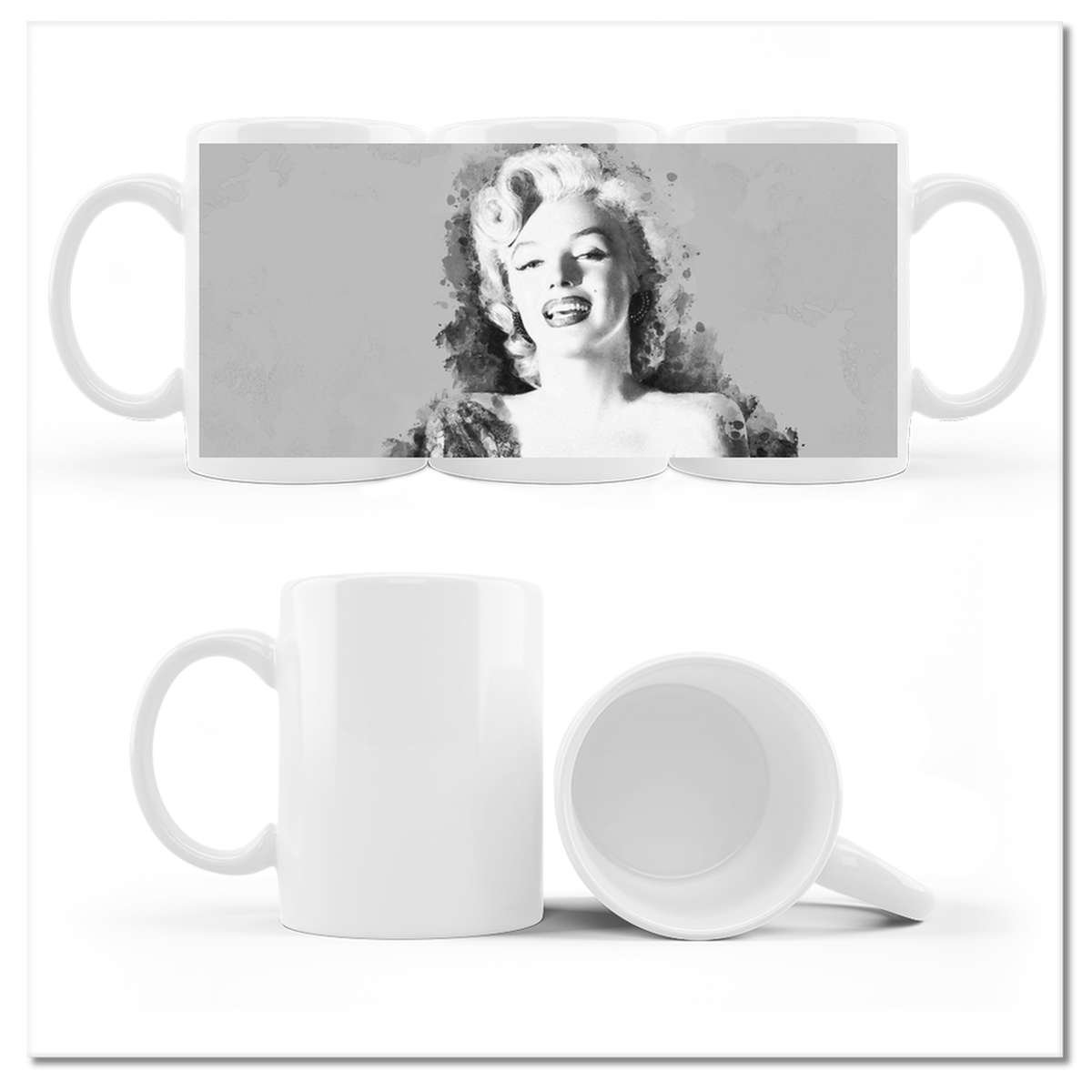 Kubek ceramiczny, Marilyn Monroe, 330 ml, ZeSmakiem, biały - ZeSmakiem | Sklep EMPIK.COM