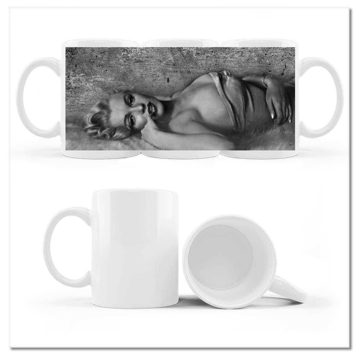 Kubek ceramiczny, Marilyn Monroe, 330 ml, ZeSmakiem, biały - ZeSmakiem | Sklep EMPIK.COM