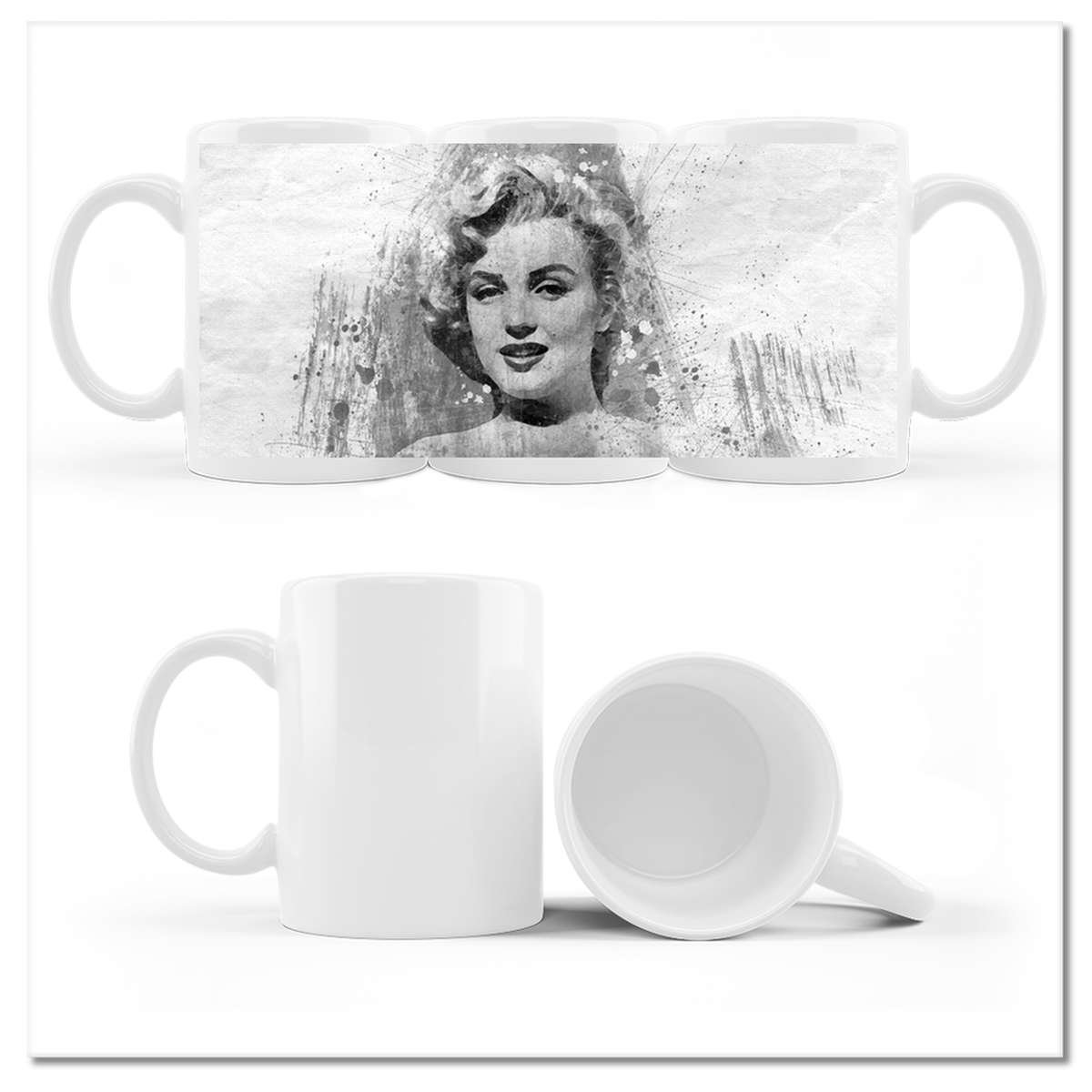 Kubek ceramiczny, Marilyn Monroe, 330 ml, ZeSmakiem, biały - ZeSmakiem | Sklep EMPIK.COM