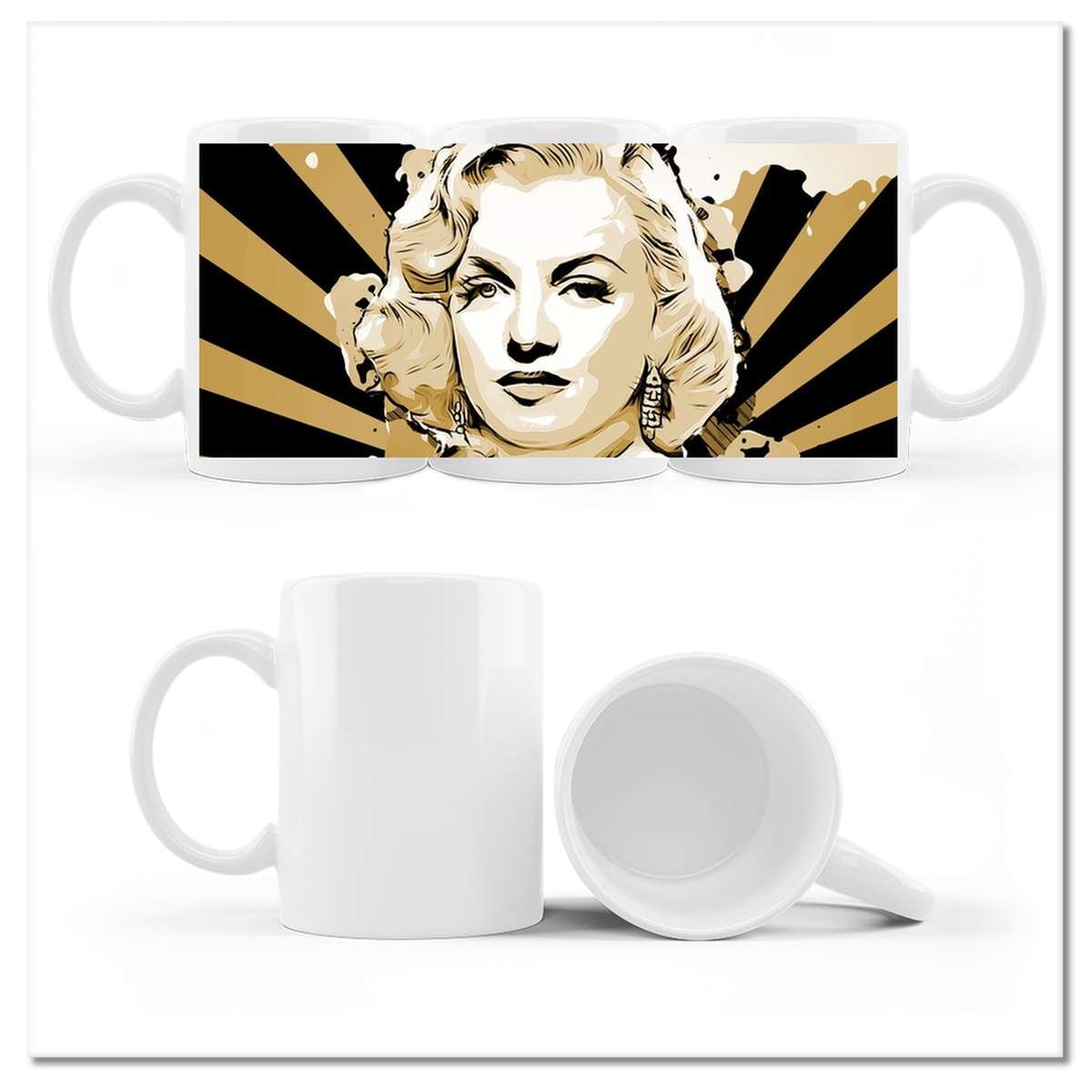 Kubek ceramiczny, Marilyn Monroe, 330 ml, ZeSmakiem, biały - ZeSmakiem | Sklep EMPIK.COM