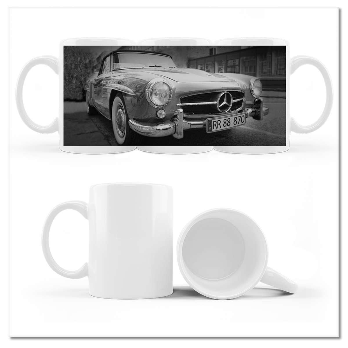 Kubek ceramiczny, Mercedes AMG, 330 ml, ZeSmakiem, biały - ZeSmakiem ...